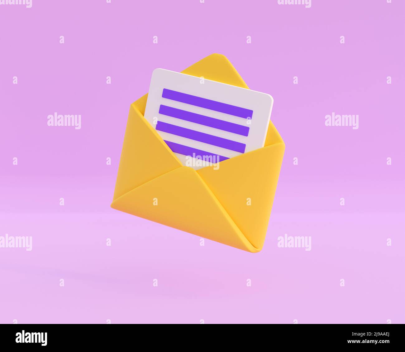 3d open mail icon. Concept of mail, new message, notification or ...