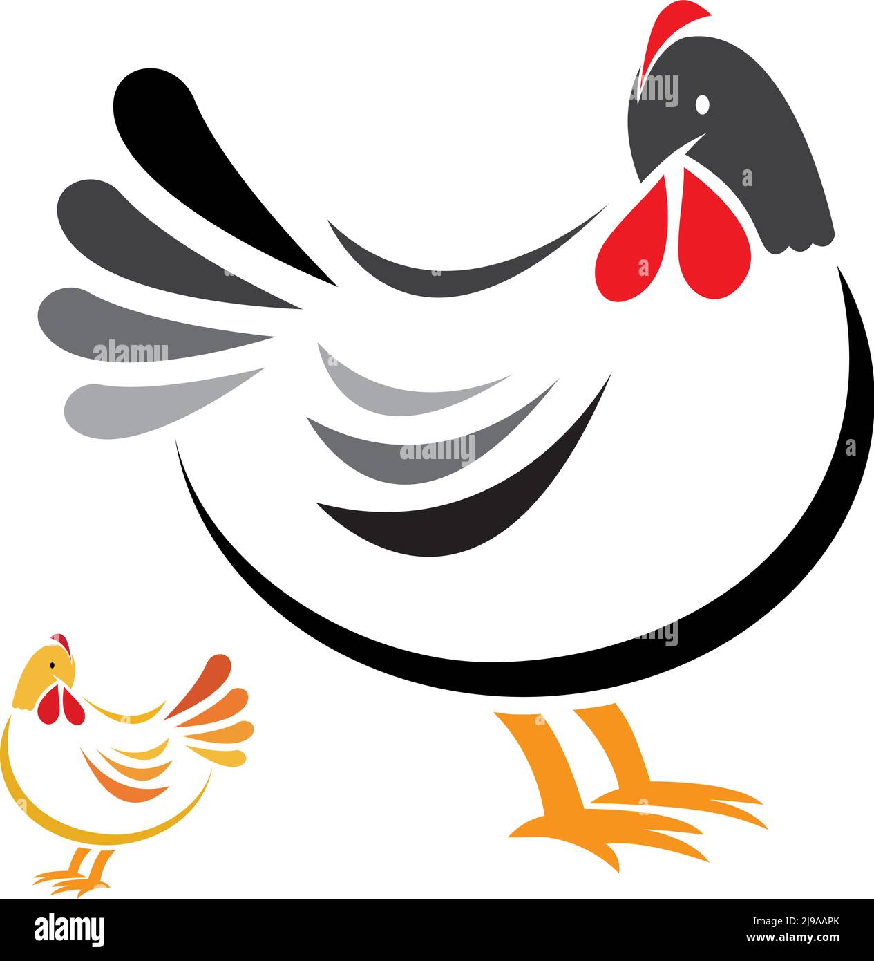 Vector of a hen on white background. Easy editable layered vector ...