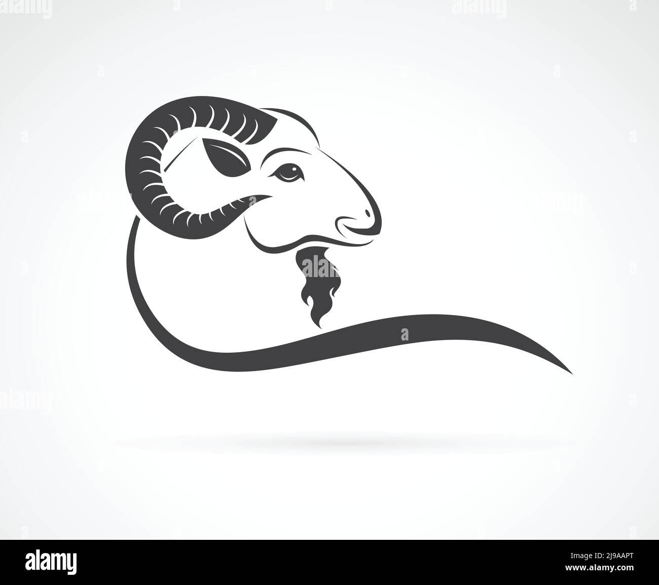 Vector of a goat head design on white background. Easy editable layered ...