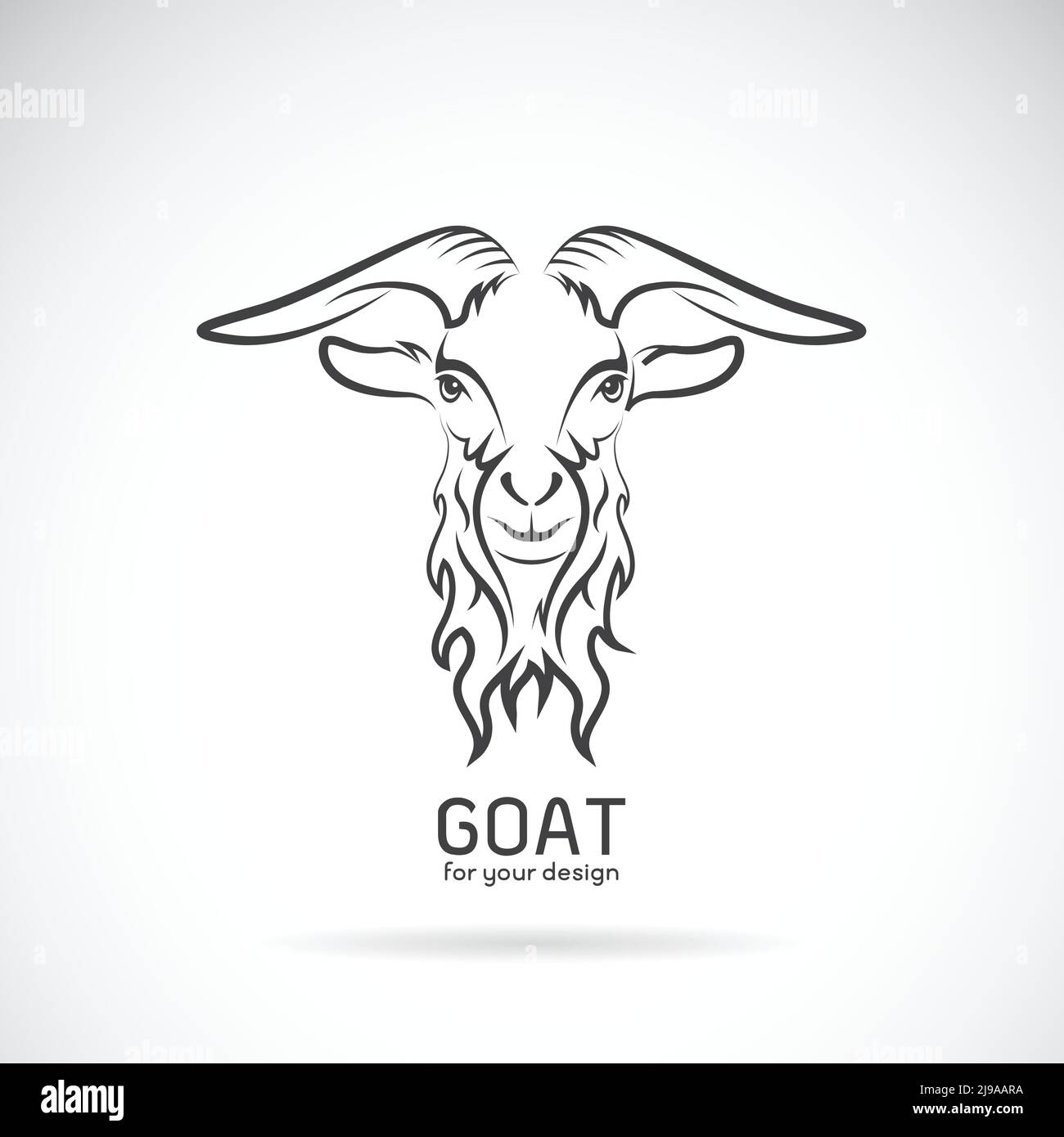 Vector of a goat head design on white background, Wild Animals. Easy ...