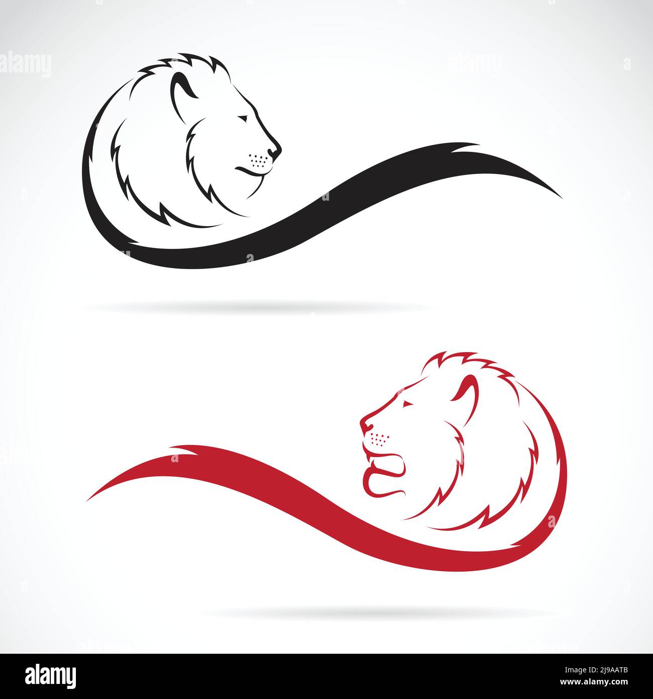 Vector of lion head on white background. Easy editable layered vector ...