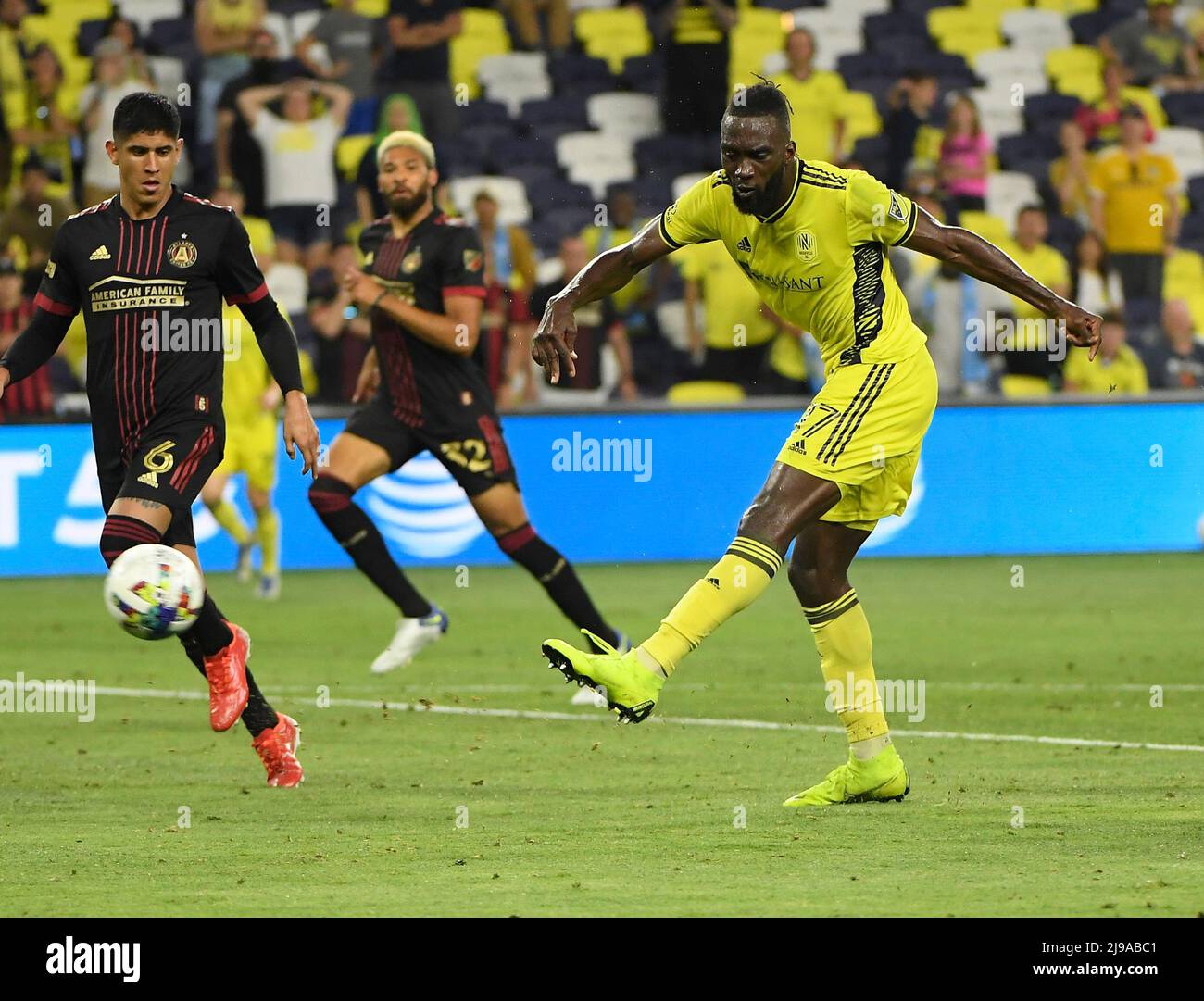 May 21, 2022: Nashville SC forward C.J. Sapong (17). Takes a shot on ...