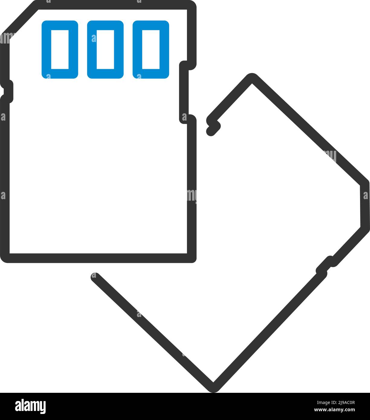 Memory Card Icon. Editable Bold Outline With Color Fill Design. Vector ...