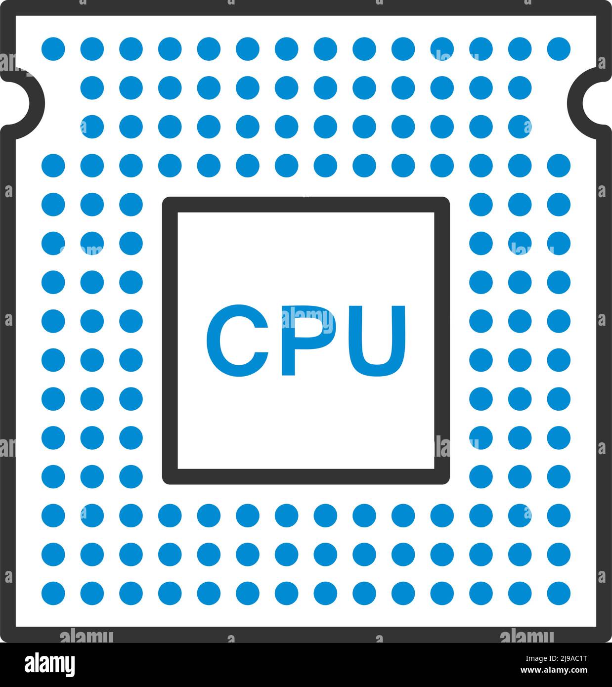 CPU Icon. Editable Bold Outline With Color Fill Design. Vector ...
