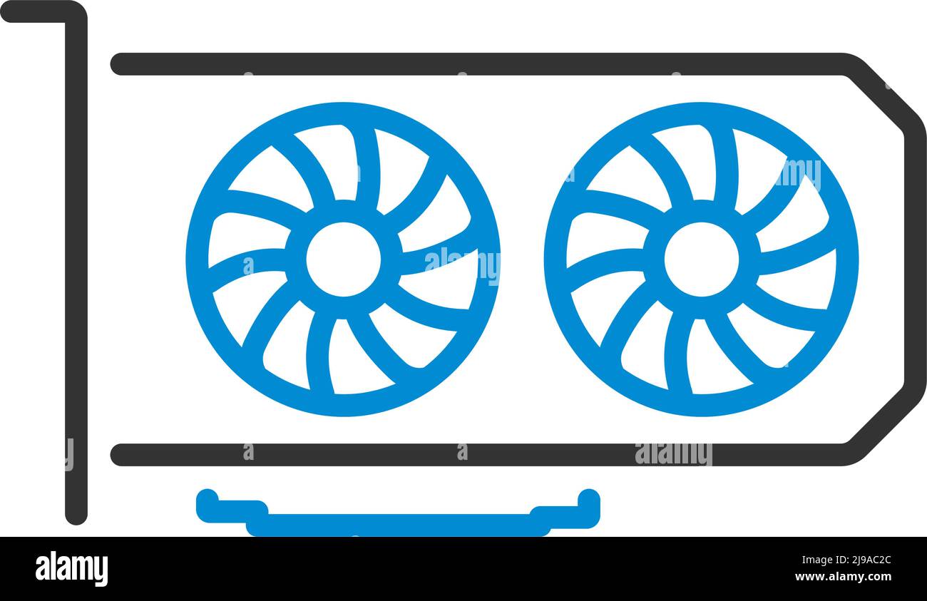 GPU Icon. Editable Bold Outline With Color Fill Design. Vector ...