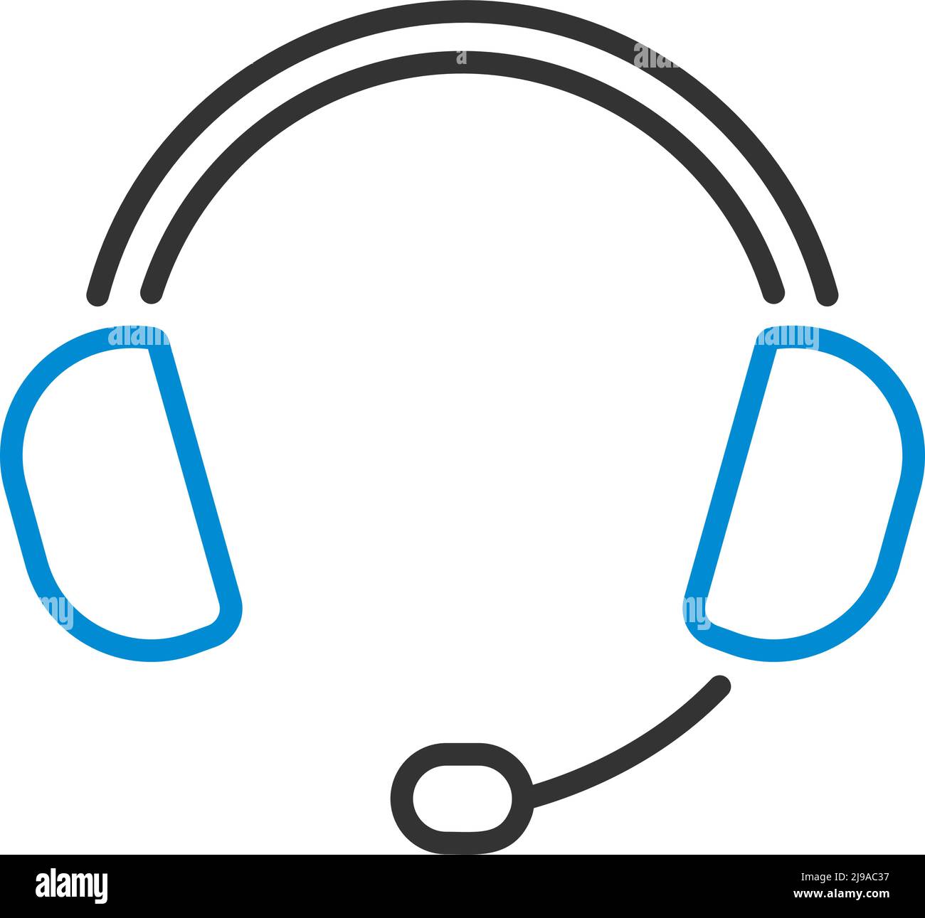 Headset Icon. Editable Bold Outline With Color Fill Design. Vector ...