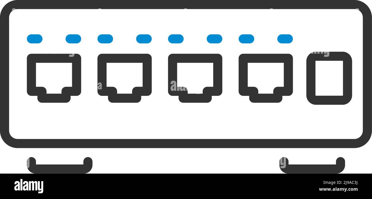 Ethernet Switch Icon. Editable Bold Outline With Color Fill Design ...