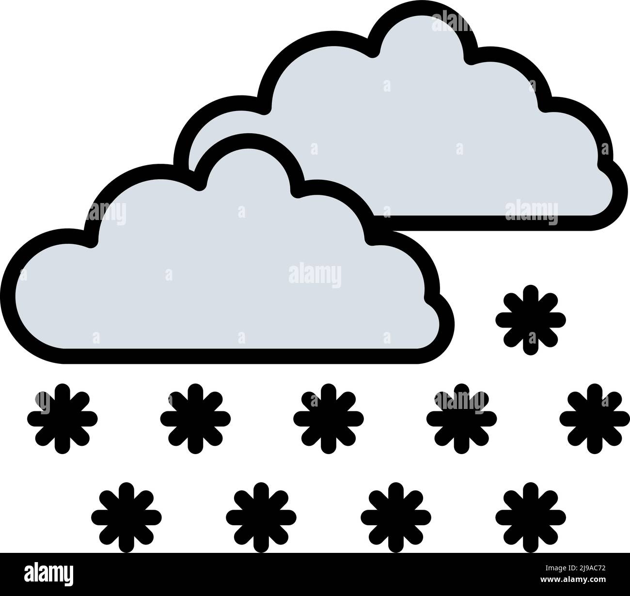 Snow Icon. Editable Bold Outline With Color Fill Design. Vector ...