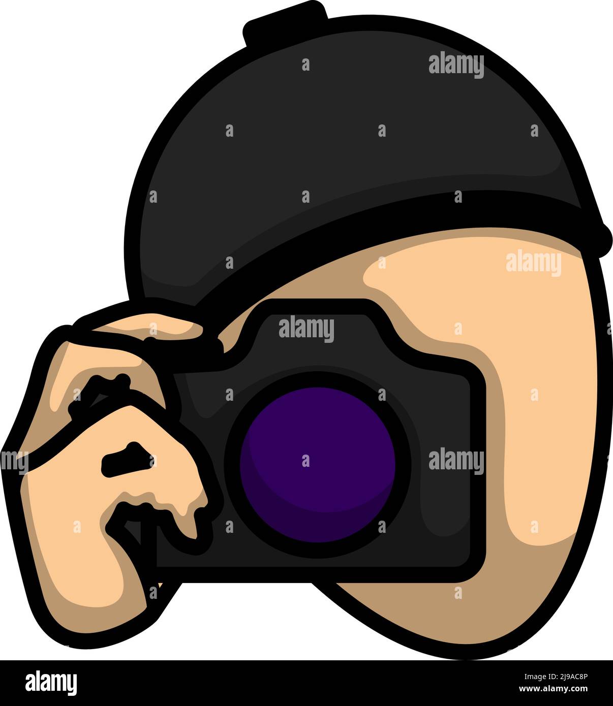 Detective With Camera Icon. Editable Bold Outline With Color Fill ...