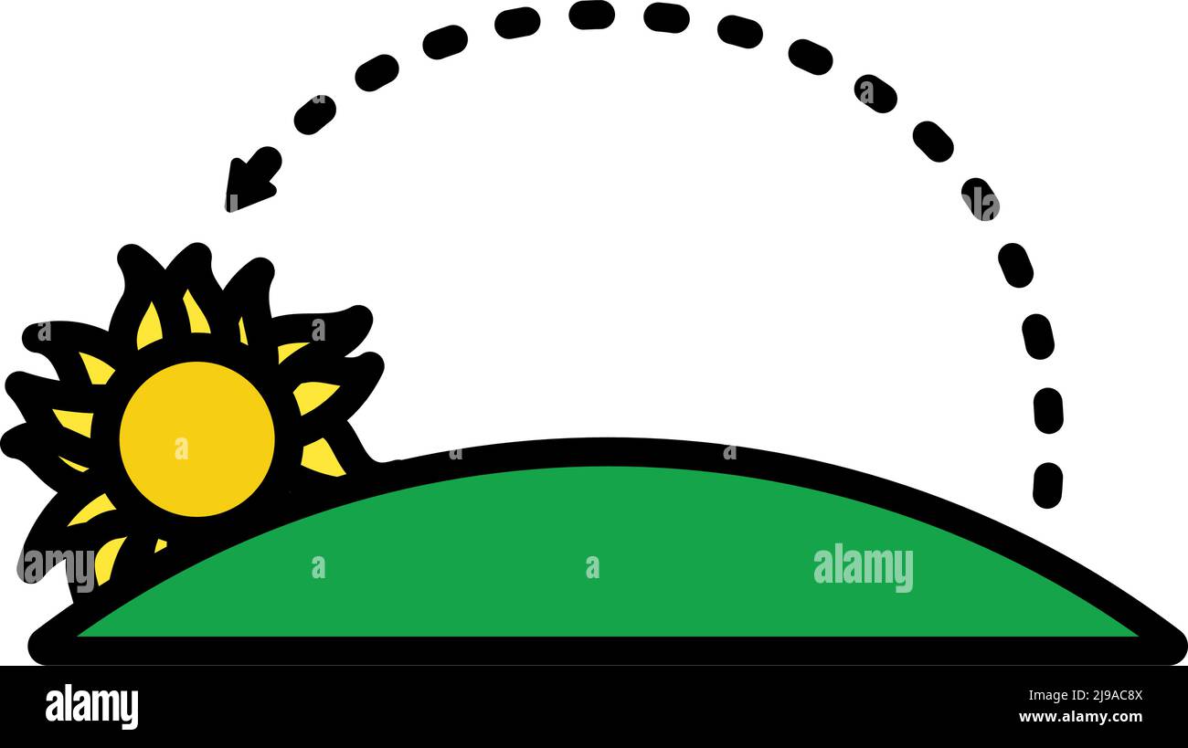 Sunset Icon. Editable Bold Outline With Color Fill Design. Vector ...