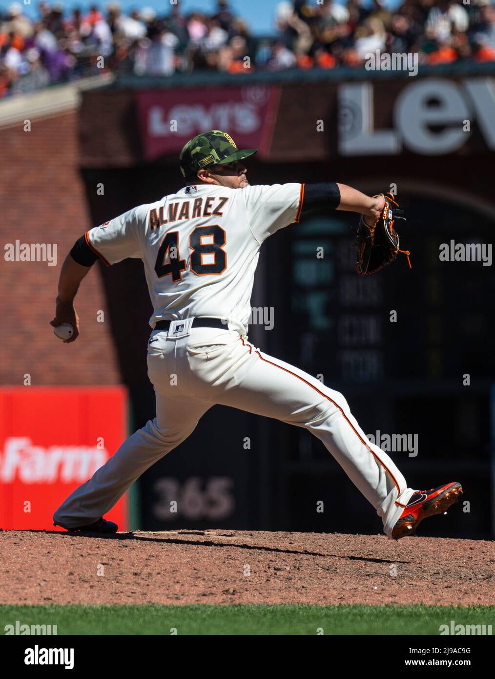 May 21 2022 San Francisco CA, U.S.A. San Francisco relief pitcher Jose ...