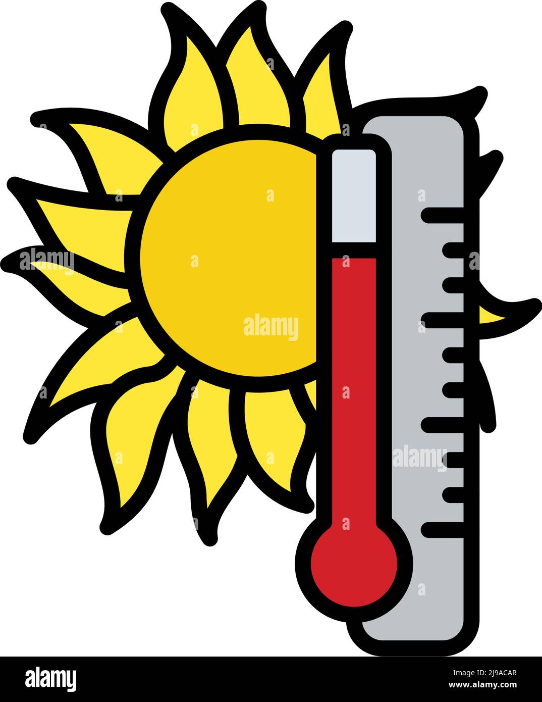 Summer Heat Icon. Editable Bold Outline With Color Fill Design. Vector ...