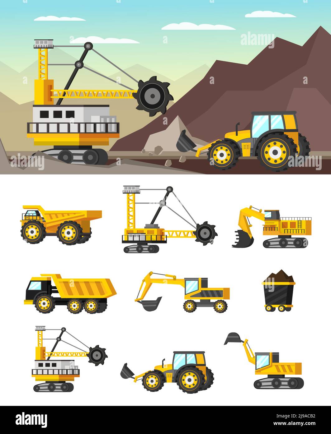 Mining industry orthogonal concept with rock formations extraction and ...