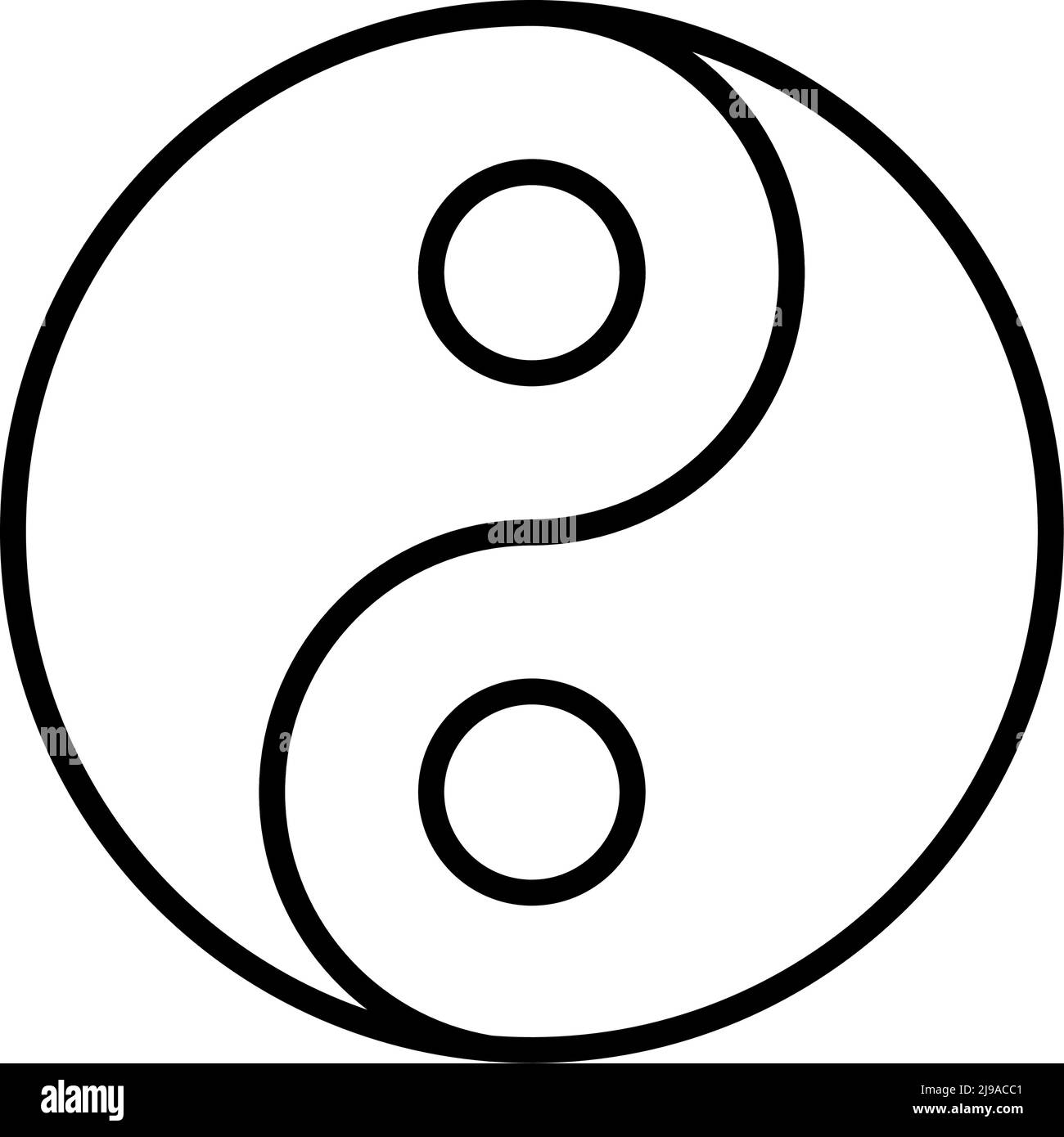 Yin And Yang Icon. Bold outline design with editable stroke width ...