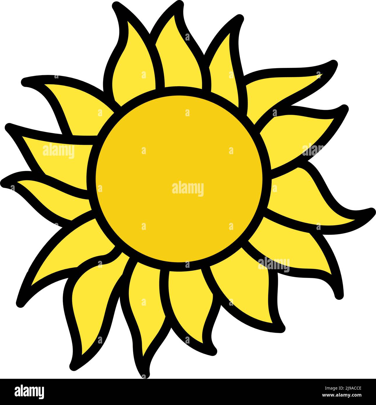 Sun Icon. Editable Bold Outline With Color Fill Design. Vector ...