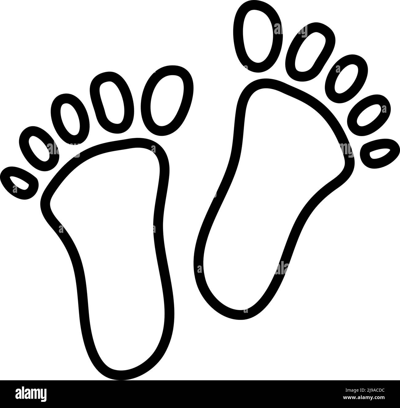 Foot Print Icon. Bold outline design with editable stroke width. Vector ...