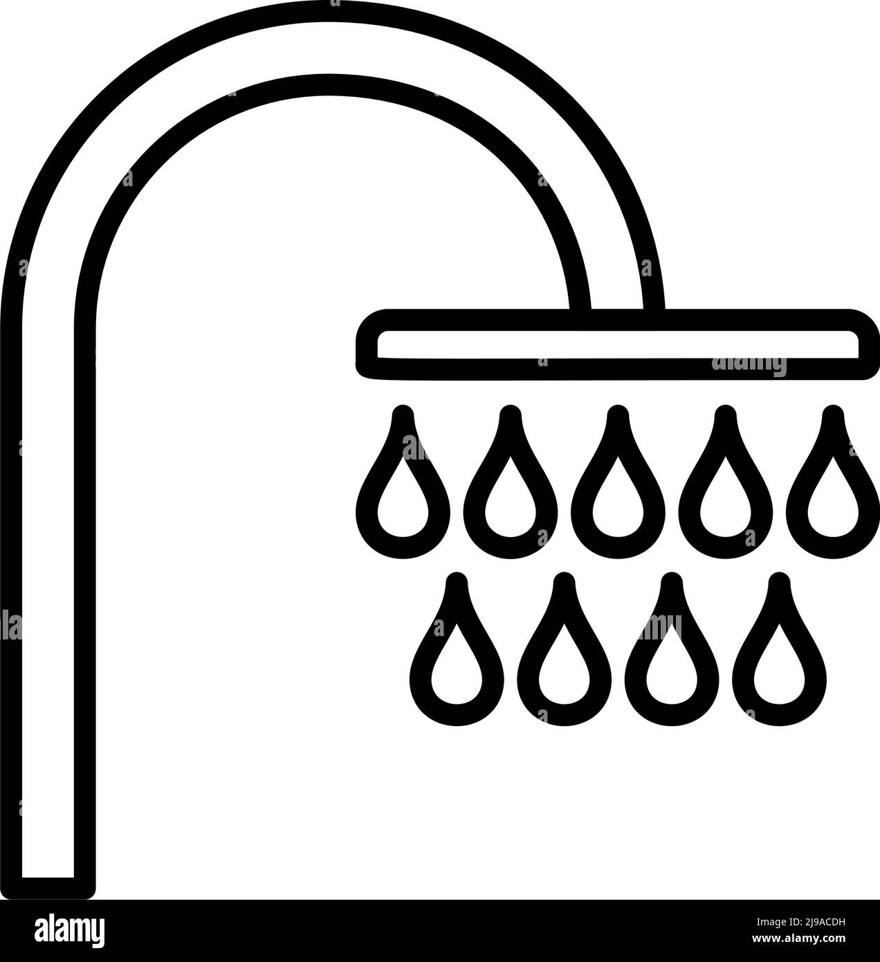 Shower Icon. Bold outline design with editable stroke width. Vector ...