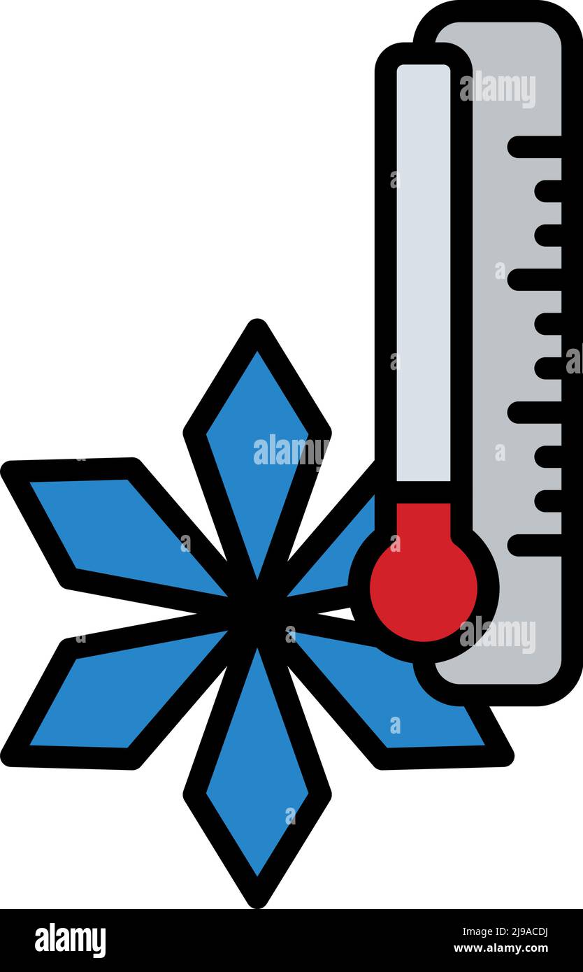 Winter Cold Icon. Editable Bold Outline With Color Fill Design. Vector ...