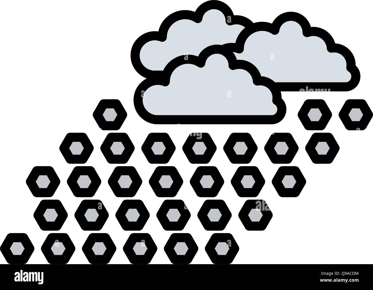 Hail Icon. Editable Bold Outline With Color Fill Design. Vector ...