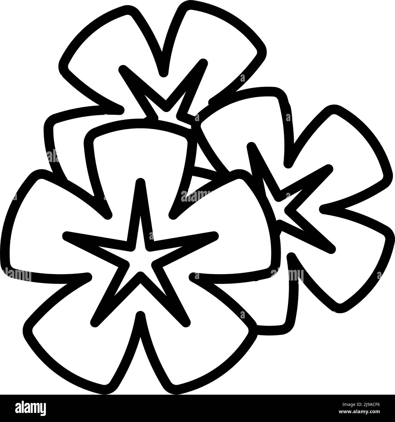 Frangipani Flower Icon. Bold outline design with editable stroke width ...