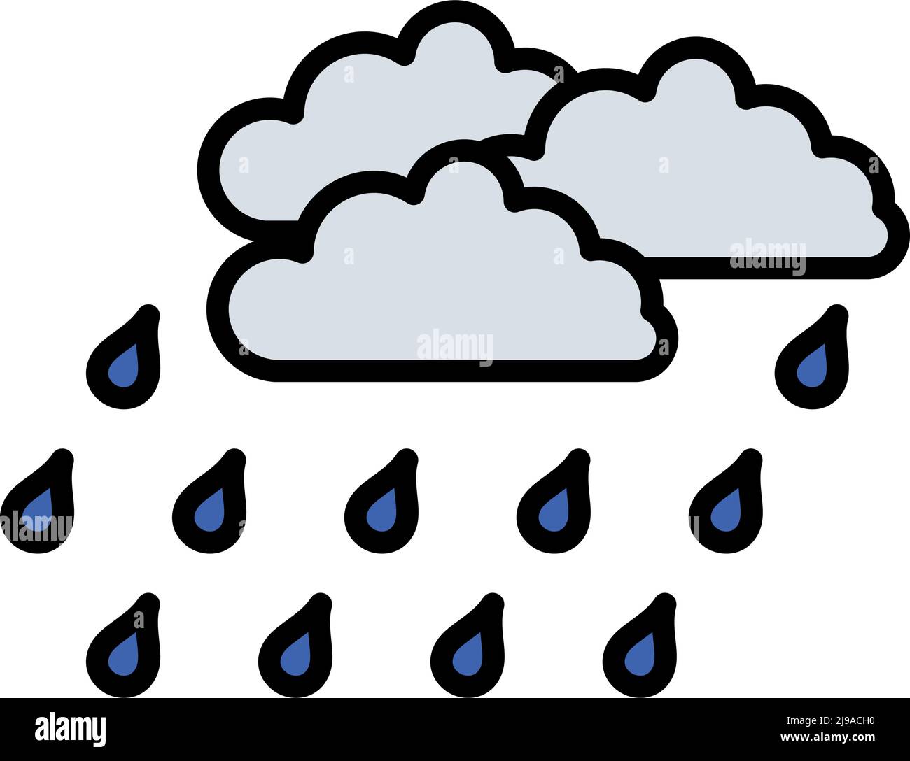 Rainfall Icon. Editable Bold Outline With Color Fill Design. Vector ...