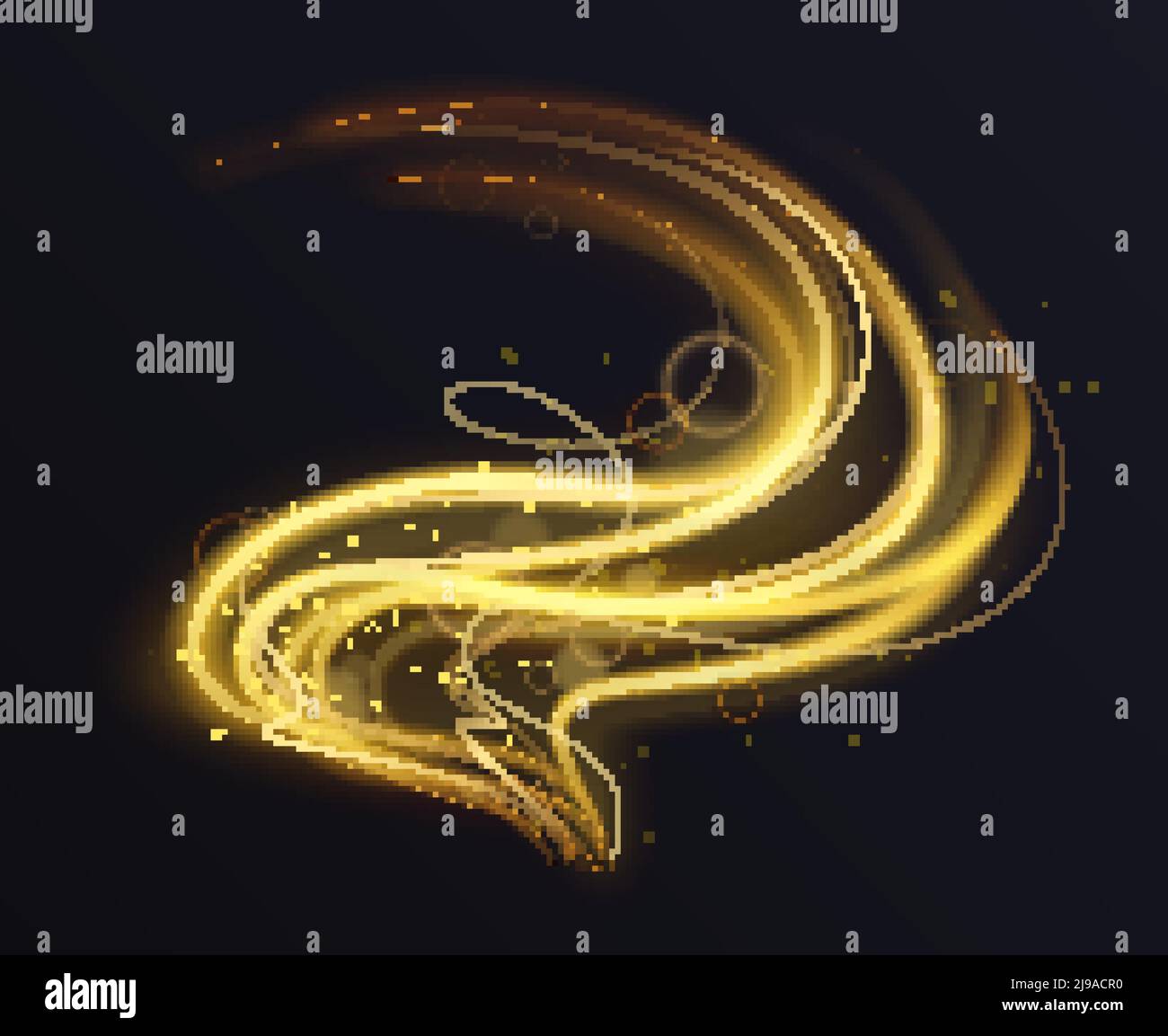 Golden soft light wave with sparkle bokeh, abstract effect vector ...