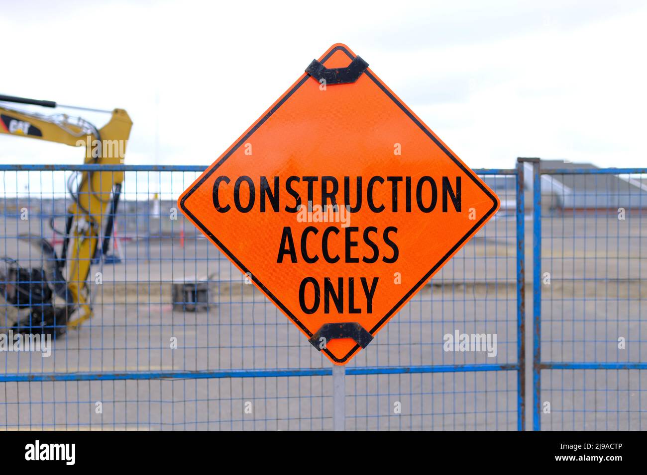 Safety signs on a construction site Stock Photo - Alamy