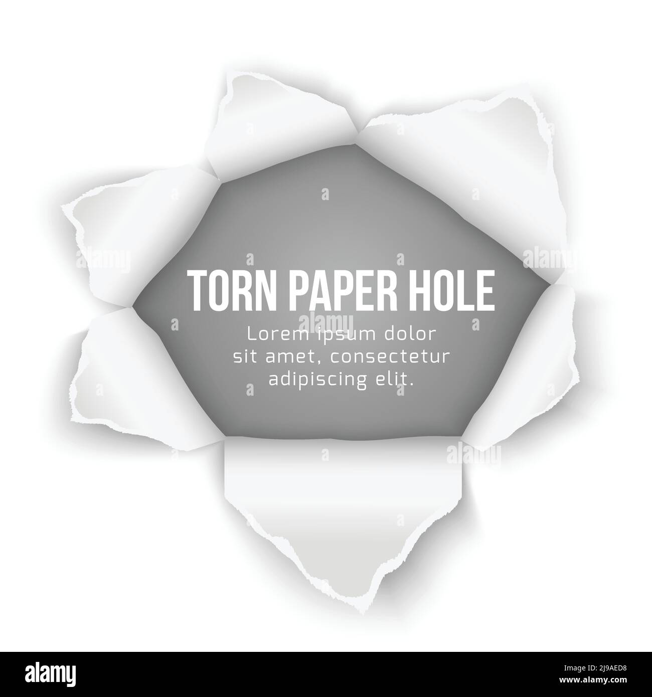 Torn paper hole vector background. Design ripped, bullethole or ...