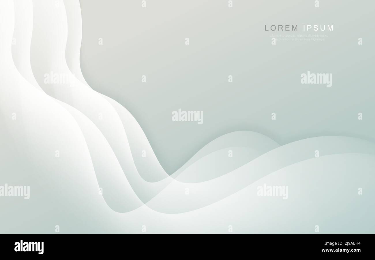 Abstract white wavy layer background. Paper art style. Vector illustration Stock Vector Image ...