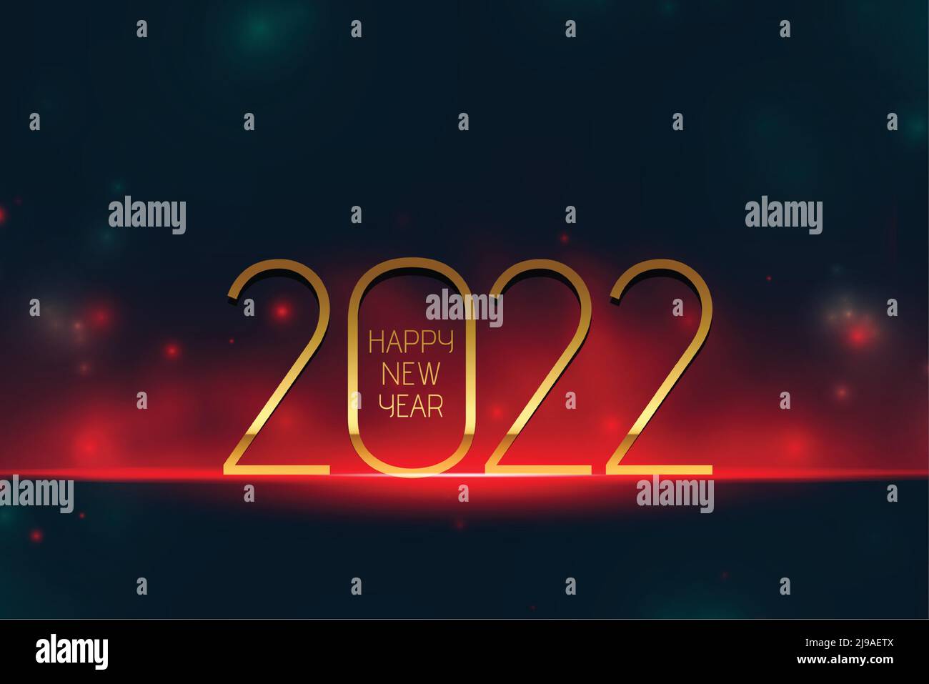 glowing red 2022 new year wishes greeting design Stock Vector Image ...