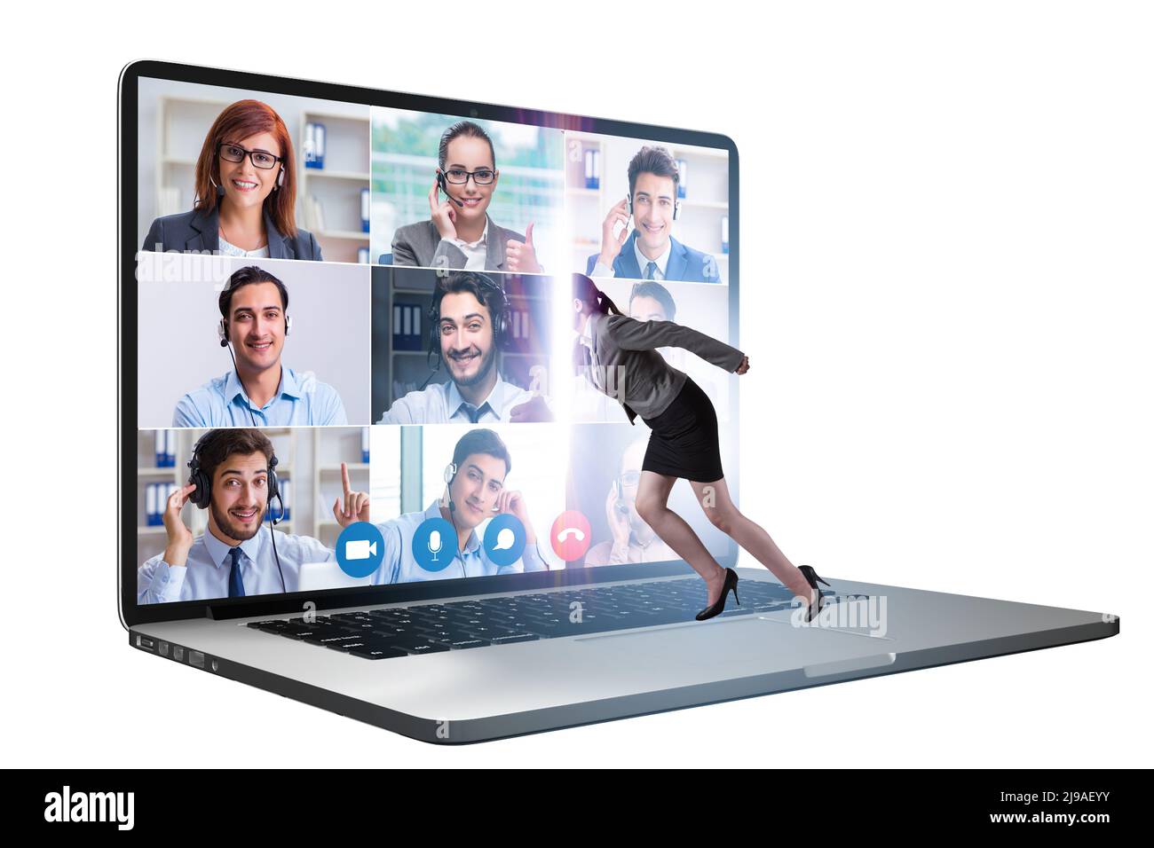 Videoconferencing concept with the people in online call Stock Photo ...