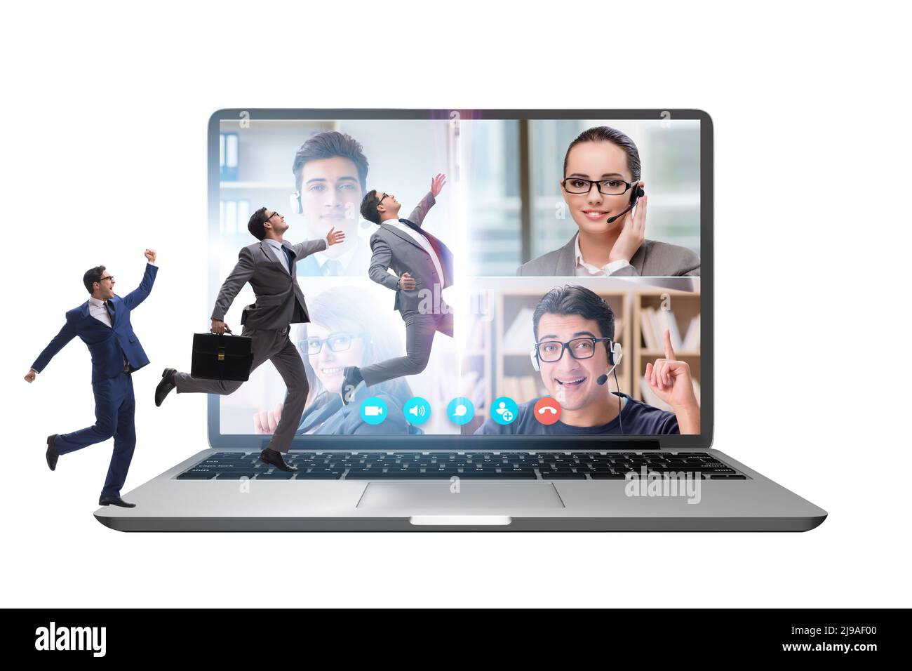 Videoconferencing concept with the people in online call Stock Photo ...