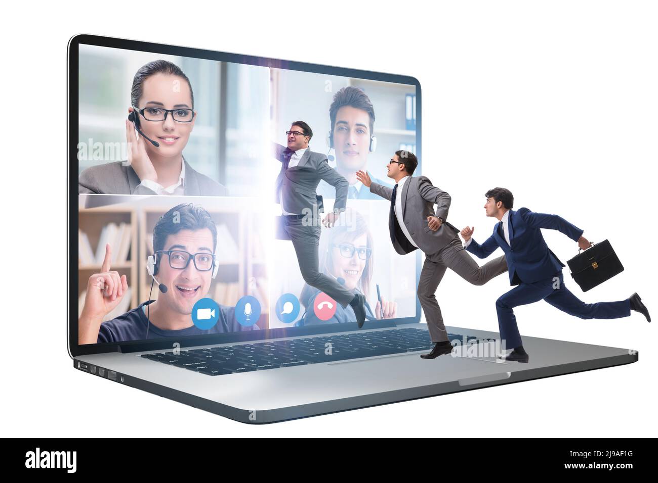 Videoconferencing concept with the people in online call Stock Photo ...