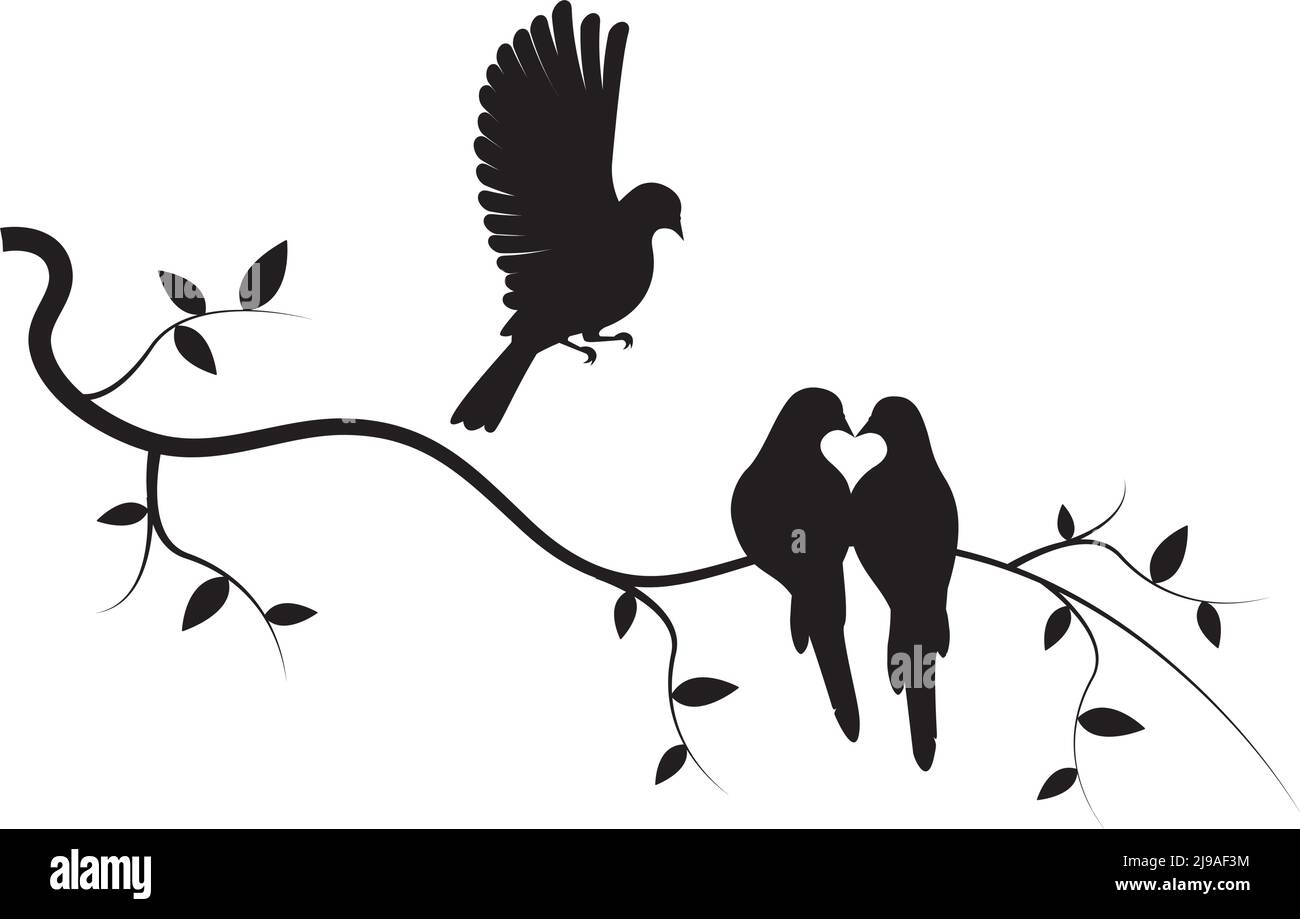 Love Birds Clipart Black And White