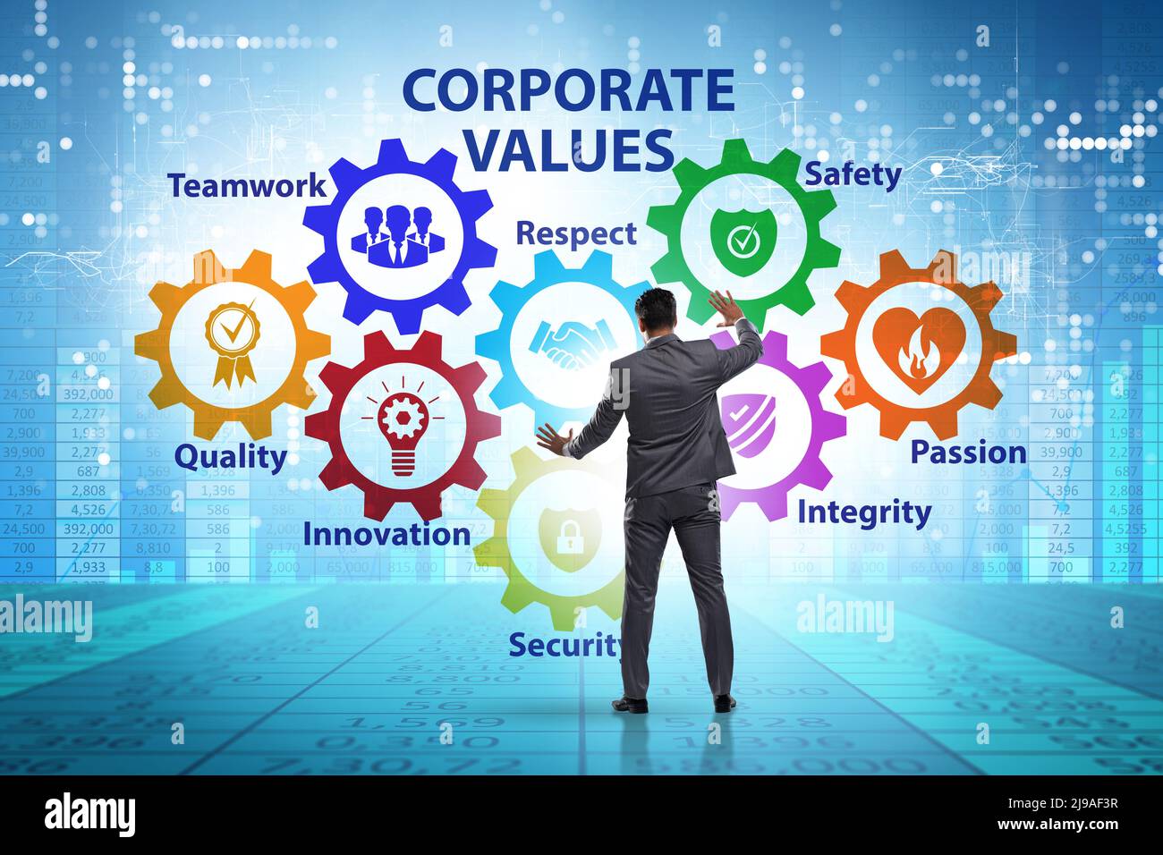 Businessman in corporate values concept Stock Photo - Alamy