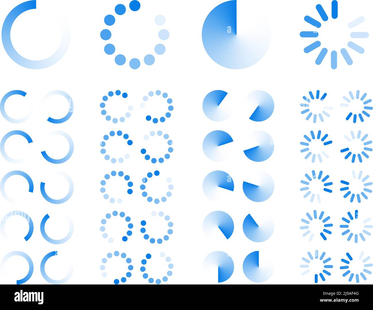 Transparent Progress Indicators icons isolated on white background ...