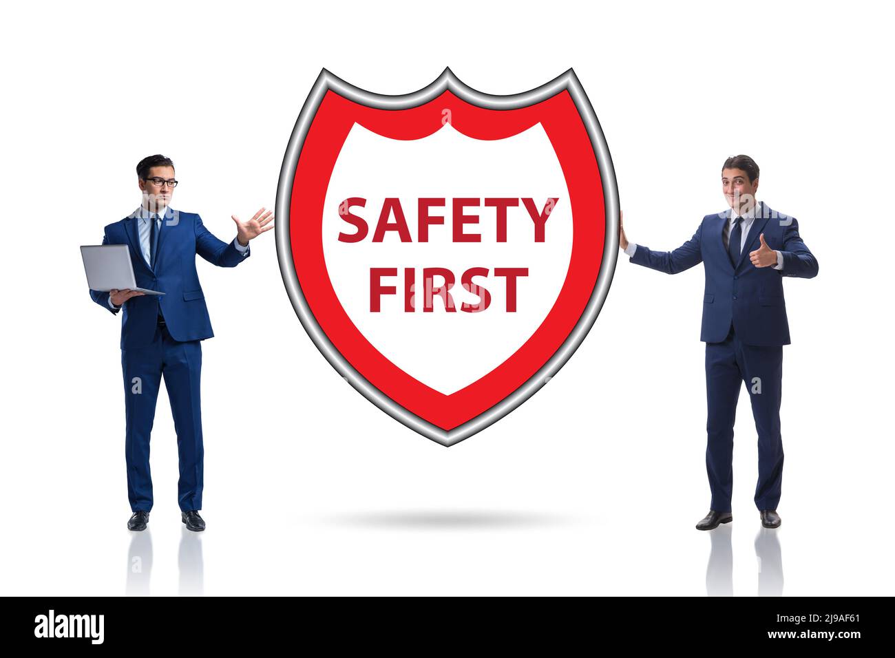 Safety first concept with the businessman Stock Photo - Alamy