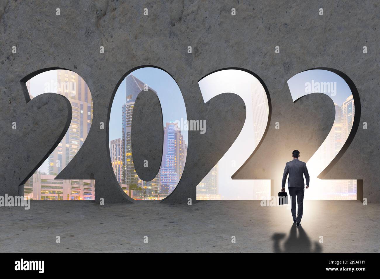 Concept of year 2022 with the businessman Stock Photo - Alamy