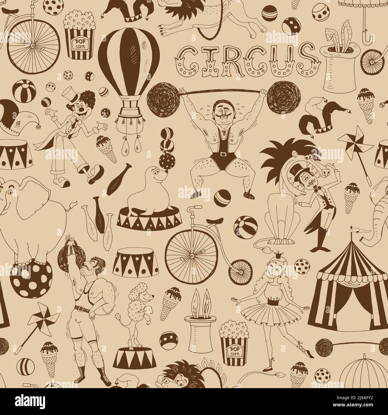 Delicate retro seamless circus background pattern for invitations and ...
