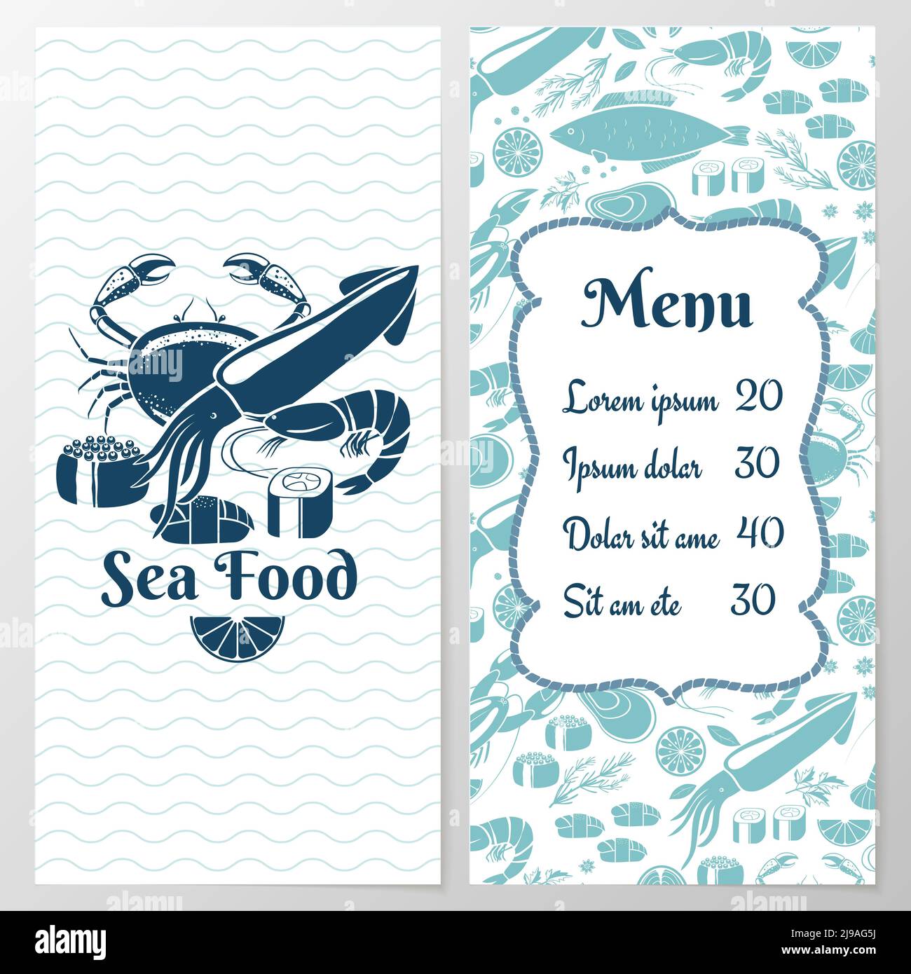 Crustaceans and molluscs Stock Vector Images - Alamy