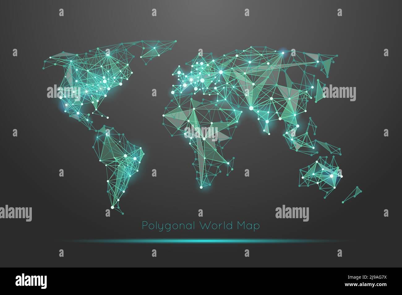 Polygonal world map. Global travel geography and connect, continent and ...