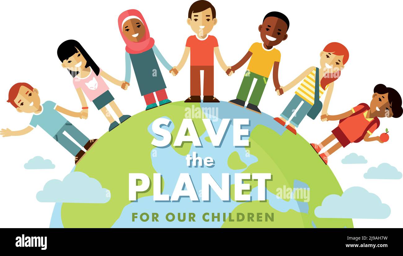 Different international multicultural children standing together and ...