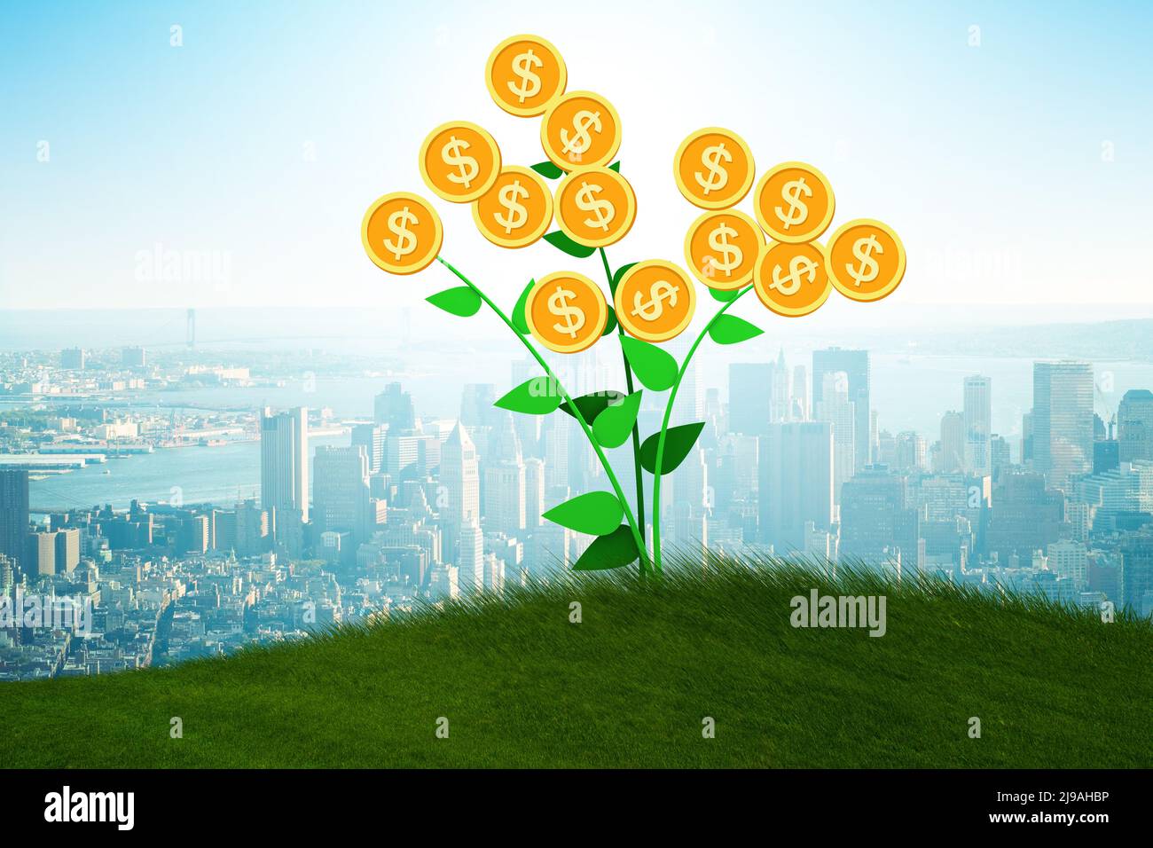 Money tree in the business concept - 3d rendering Stock Photo - Alamy