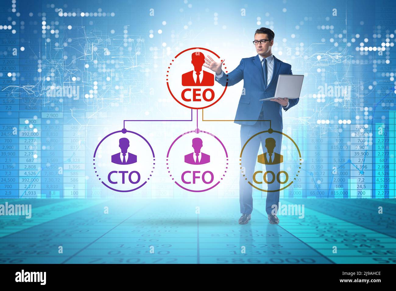 Illustration of organisation chart with the various executives Stock ...