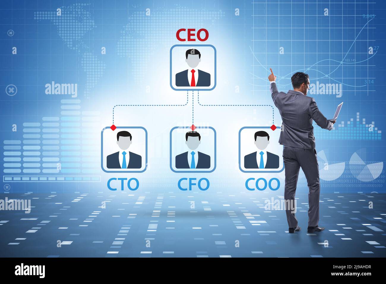 Illustration of organisation chart with the various executives Stock ...