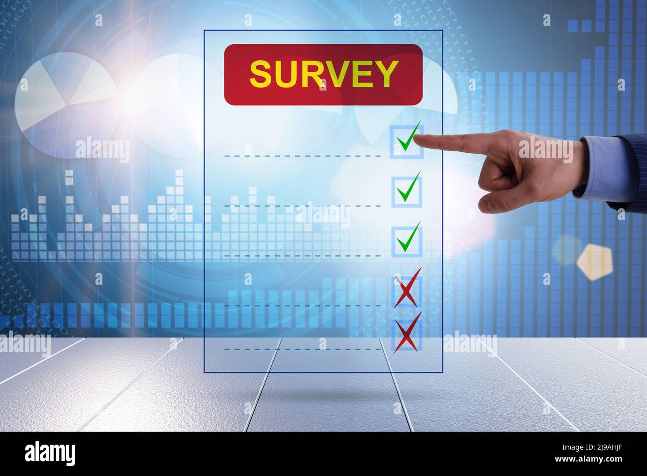 Survey questionnaire with the tick boxes Stock Photo - Alamy
