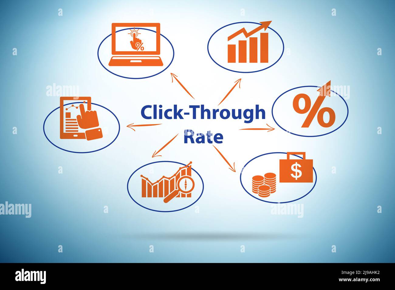 CTR click through rate internet concept illustration Stock Photo - Alamy
