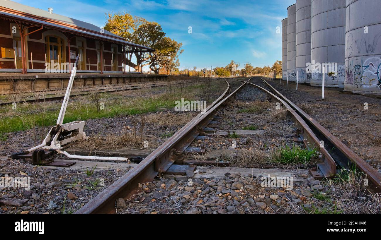 Rail Switch Lever at Yarrawonga Railway Station in Victoria Australia ...