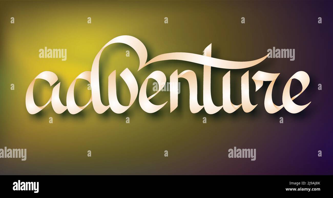 Typographical word template with handwritten stylish Adventure ...