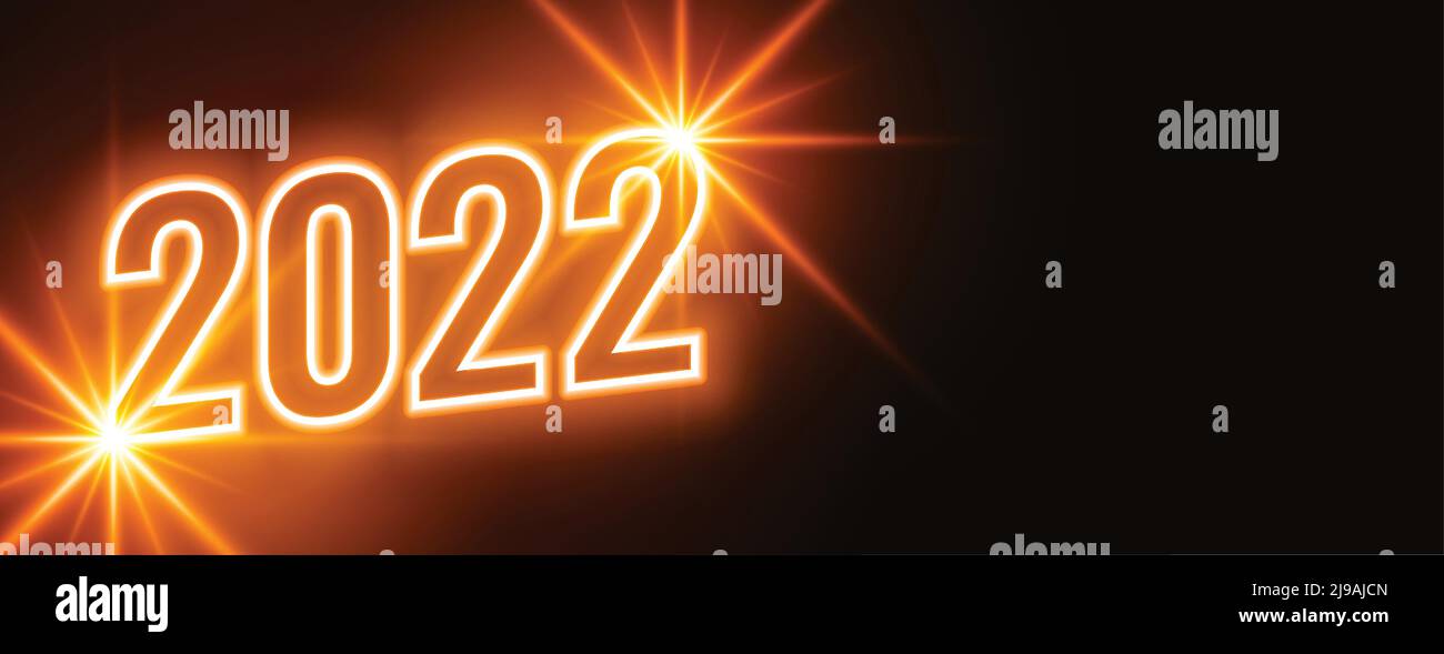 shiny 2022 neon star new year wishes party banner design Stock Vector Image & Art - Alamy